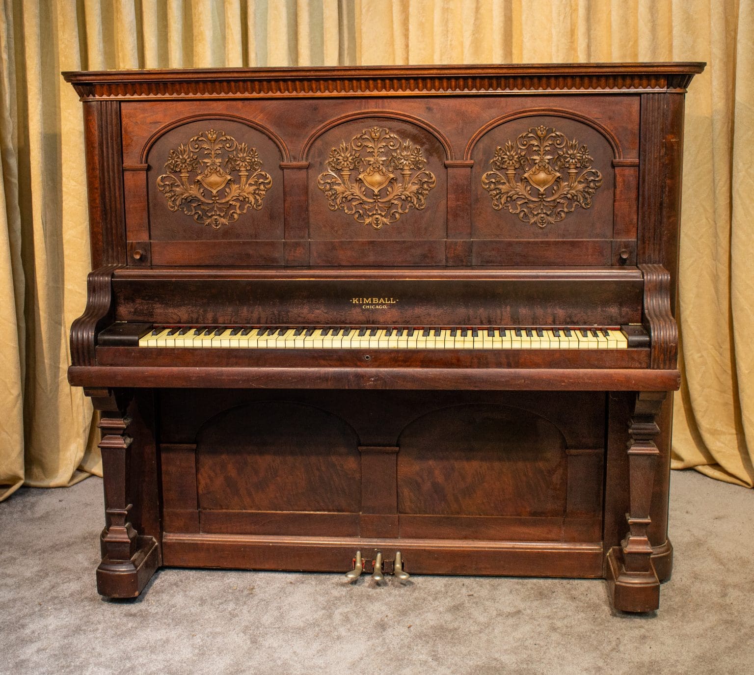 Victorian Style Kimball Upright Piano - Antique Piano Shop, Inc.