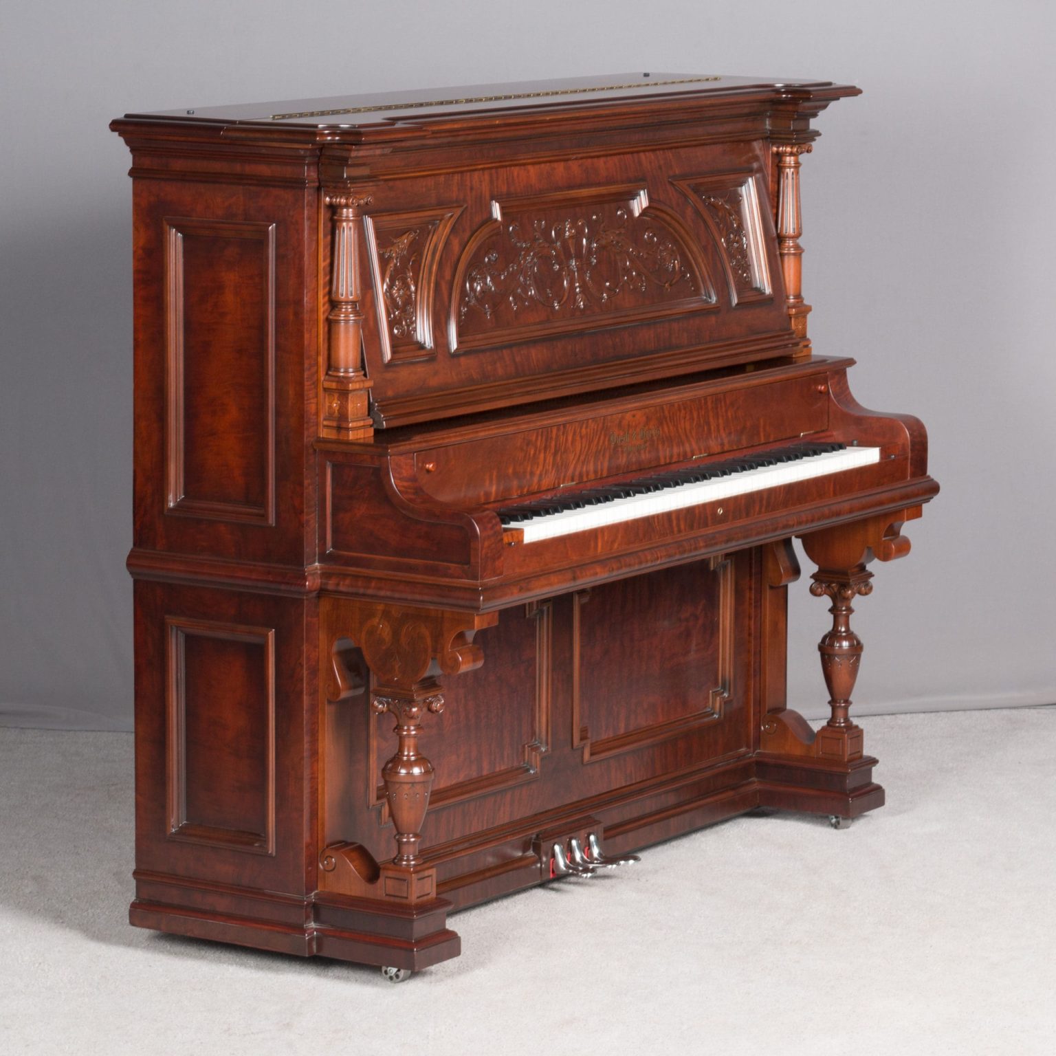 Schiller Late Victorian Style Upright Piano - Antique Piano Shop, Inc.
