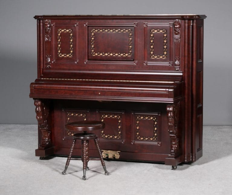 Fischer Oriental-Influenced Victorian Style Upright Piano - Antique ...